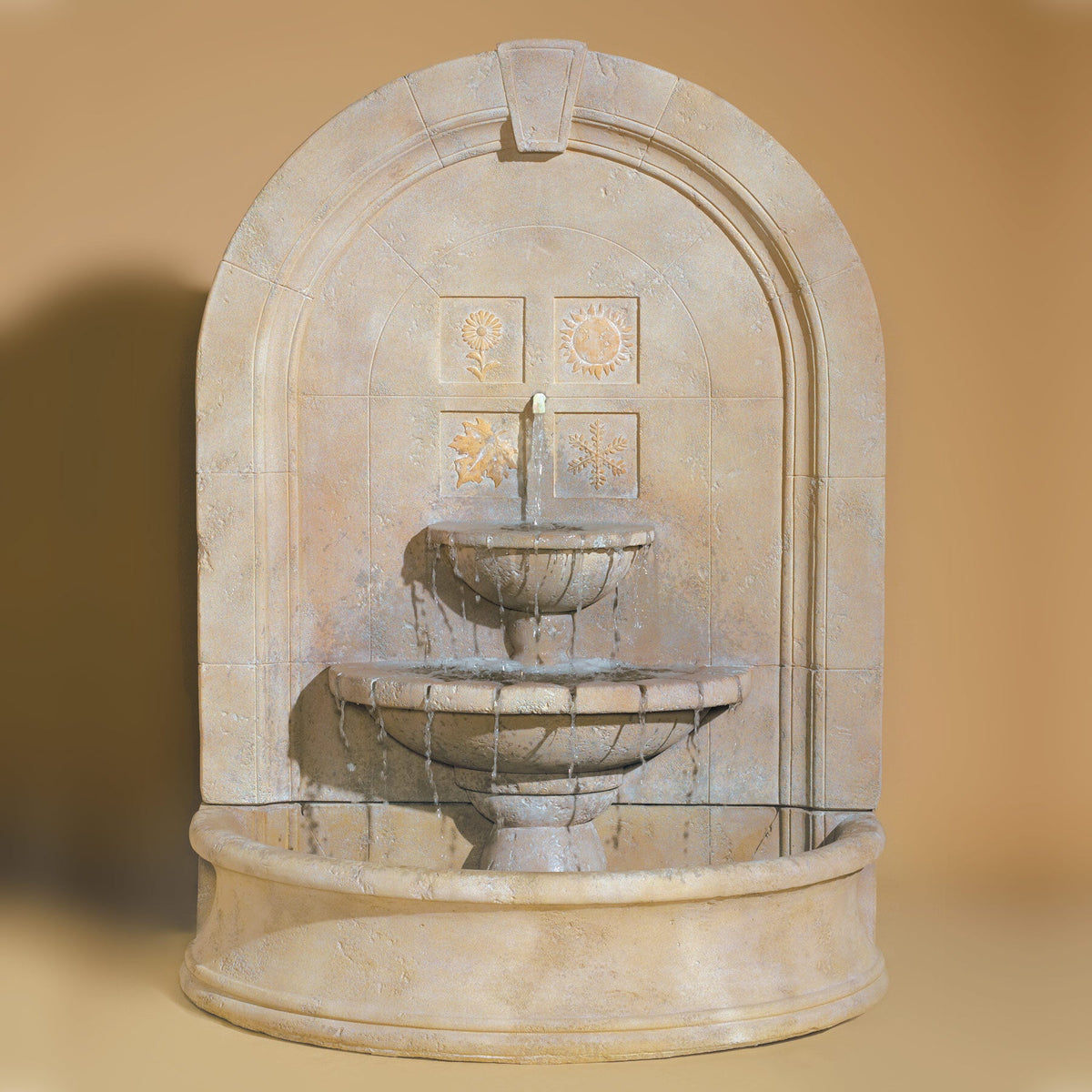 Fiore Stone Seasons Change Wall Outdoor Fountain 2086-FW - Fountains ...